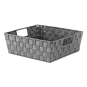 Whitmor 6581-2711-SAGRY Woven Strap Shelf Tote Savvy Gray