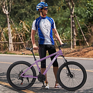 26'' Mountain Bike, 21 Speed Outdoor Snow Beach Bike, Full Suspension Adult Hybrid MTB Racing Bikes for Women Men, Comfort Complete Cruiser Bicycle, Lightweight City Commuter Road Cycling (K)