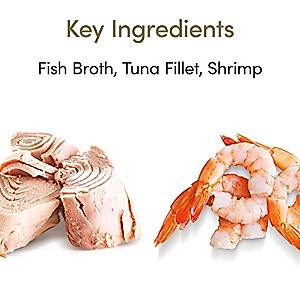 Applaws Natural Wet Cat Food, 18 Pack, Limited Ingredient Food for Cats, Tuna Flakes with Shrimp in Gravy, 2.12oz Pots