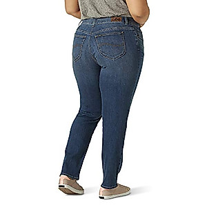 Lee Women's Plus Size Legendary Mid Rise Straight Leg Jean Seattle 18 Plus Medium