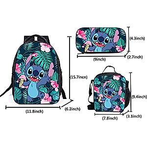 zhizhu Cartoon School bags Cartoon Backpack Girls Backpack Cosplay Trip Bag (Backpack,Lunch Box Pencil Case 3 In 1)