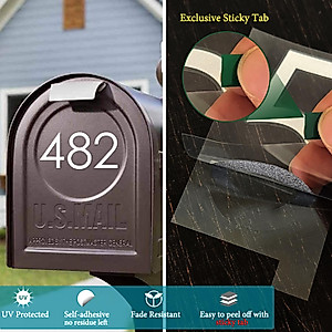 Diggoo Reflective Mailbox Numbers Sticker Decal Die Cut Classic Style Vinyl Number 2" Self Adhesive 5 Sets for Mailbox, Signs, Window, Door, Cars, Trucks, Home, Business, Address Number