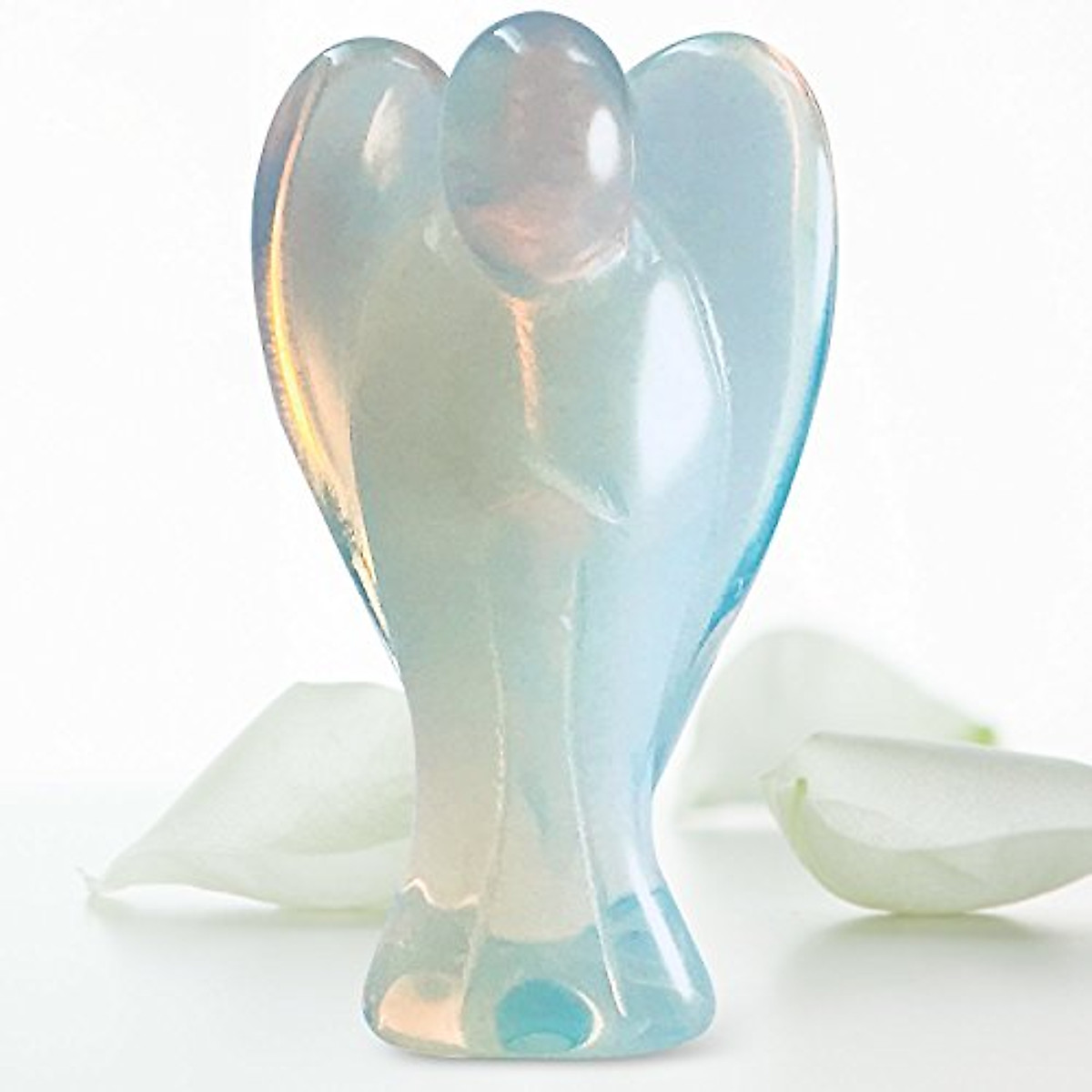 Earth Therapy Pocket Guardian Angel Healing Pack | Includes Opalite Angel Figurine, Angel Token Coin and Serenity Prayer Card