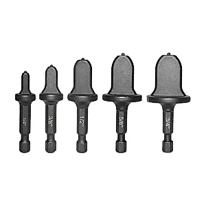 Saipe 5 Pcs Swaging Tool Drill Bit Set 1/4 Inch Hex Shank Copper Pipe Flaring Tool Tube Expander Air Conditioner Copper Pipe Swaging Flaring Tool for Copper Tubing (1/4'', 3/8'', 1/2'', 5/8'', 3/4'')