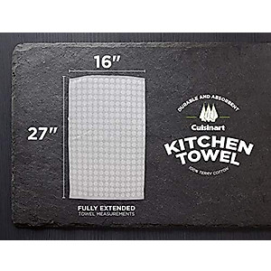 Cuisinart 100% Cotton Kitchen Towels, 2pk - Soft, Absorbent, Bleach Safe Dish Towels Perfect for Everyday Use - Bleach Proof Towels Remain Vibrant and Durable After Wash-16 x 27 Hand Towels - Gray