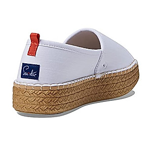 Sea Star Beachwear Coastal Platform Water Shoe White Denim 9 M