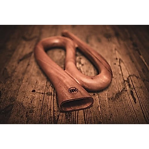 S-shaped Professional Didgeridoo for Meditation, Sound Healing Therapy, Yoga and Circular Breathing — NOT MADE IN CHINA — Mahogany Wood, 2-YEAR WARRANTY