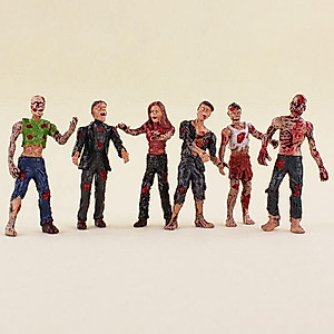 X Hot Popcorn 6 Pcs Zombie Action Figure Plastic Walking Dead Figurines