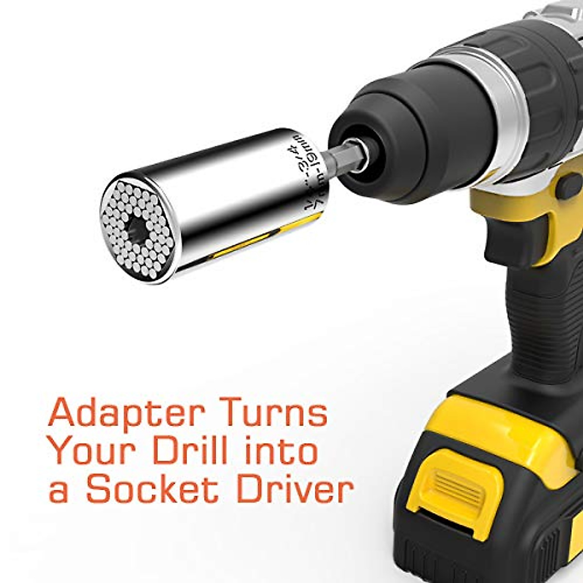 Universal Socket, Self-adjusting Socket Fits Standard 1/4'' - 3/4'' Metric 7mm-19mm, Adapter Socket for Wrench Ratchet & Power Drill, Tools Gifts for Men Him Husband Dad Father DIY Handyman Women