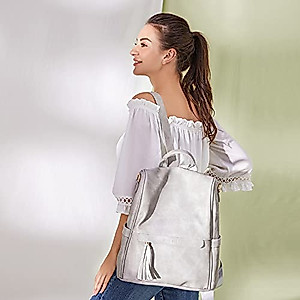 Oyifan Women Backpack Purse PU Leather Anti-theft Casual Shoulder Bag Bookbag Purse Fashion Ladies Satchel Bags