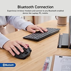 ELECOM Trackball Mouse Wireless, Ergonomic Mouse, 3 Device Connection, Wired (USB), Bluetooth, Track Ball Mouse, Thumb Control, Compatible for PC, Laptop, Mac, Windows, macOS, EX-G Pro (M-XPT1MRXBK)
