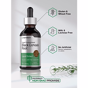 Horbäach Black Cohosh Root Tincture | 2 fl oz | Liquid Extract | Alcohol Free Herb Drops | Vegetarian | Non-GMO, Gluten Free Supplement