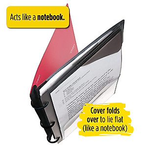 Five Star Flex Hybrid NoteBinder, 1 Inch Binder with Tabs, Notebook and 3 Ring Binder All-in-One, Black (72009)