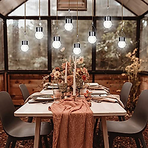 WENMER 12 Pack Outdoor Hanging Solar Lights Waterproof Cracked Glass Ball Lights with Hook and Clip Decorative Globe Solar Hanging Lights for Patio Garden Tree Fence Balcony Yard, Cold White