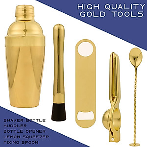 Discerno Bartender Travel Bag - Cocktail Barware Roll Bag and Tool Set w/ Vegan Leather Shoulder Strap, Cocktail Accessories Storage Case, Perfect for Mixing Cocktails and Drinks, Navy