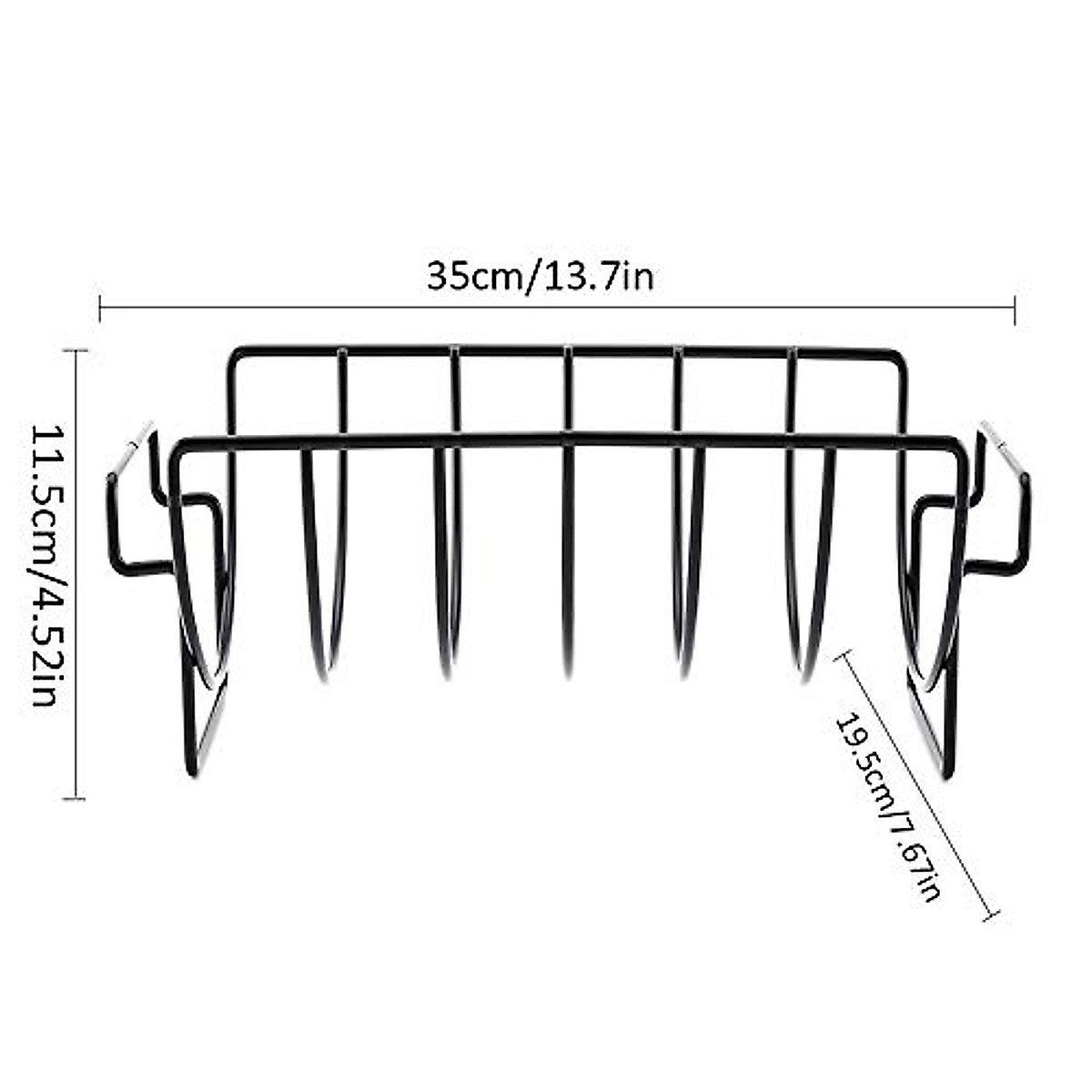Kona Rib Racks for Grilling and Smoking - Easy to Clean Reversible Non-Stick BBQ Smoker Rib Rack for Smoking Up to 6 Full Racks of Ribs, Perfect Smoker Accessories Gifts for Men