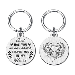 Yobent Memorial Gifts Keychain for Loss of Brother, Brother Memorial Gifts for Men, Personalized Grief Funeral Memory Remembrance Bereavement Sympathy Keychain for Loss of Brother