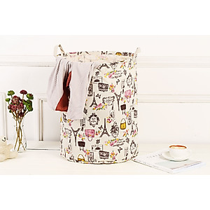 Aouker Merdes 19.7’’ Waterproof Foldable Laundry Hamper, Dirty Clothes Laundry Basket, Linen Bin Storage Organizer for Toy Collection(Paris)