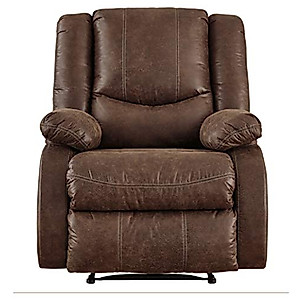 Signature Design by Ashley Bladewood Faux Leather Pebble Manual Zero Wall Recliner, Brown