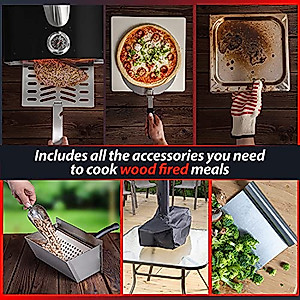 Deco Chef Outdoor Pizza Oven with 2-in-1 Pizza and Grill Oven Functionality, 13" Pizza Stone, Portable 3-Layer Stainless Steel Construction, Pizza Peel, Dough Scraper, Scoop, Slotted Grill (Black)