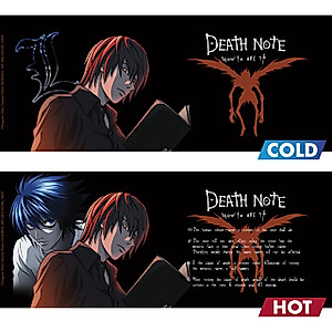 ABYSTYLE Death Note Anime and Manga Ceramic Coffee and Tea Mugs Perfect for Hot or Cold Beverages (Light and Ryuk Heat-change 16 oz.)