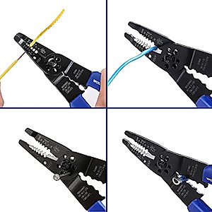 WORKPRO 8-Inch Wire Stripper, Multi-Tool Wire Cutter for Stripping, Cutting and Crimping, W091033AE