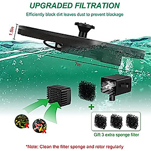 Upgraded Solar Water Fountain, GAIZERL 3.5W Solar Fountain Pump for Bird Bath with Battery Backup, Floating Solar Powered Fountains with 4 DIY Fixed Sticks & 7 Nozzles for Birdbath Garden Pond