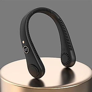 Generic Portable Hanging Neck Fan with 5 adjustable speed gears, Rechargeable Battery, Supports Charging Port, for Running, Cycling, Hiking, Camping, Traveling, In Door and Out Door Use, Standard