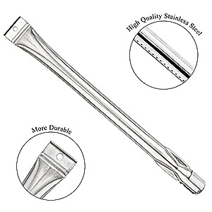 Hisencn Grill Replacement Parts for Nexgrill 720-0697, for Grill Master 720-0697, for Sunbeam 720-0697 Grill Burners Tube, Porcelain Steel Heat Plates, Temp Gauge/Heat Indicator 22551, 4-Pack