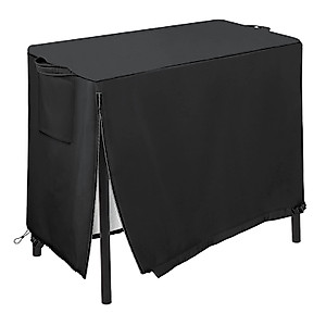 SELUGOVE Waterproof 2-Burner Camp Stove Cover 420D Oxford Fabric Thick Black for Camp Chefs EX60LW EX280LW PRO60Xetc.14" And 16" Double Burner System - 34" L × 16" W × 21" H