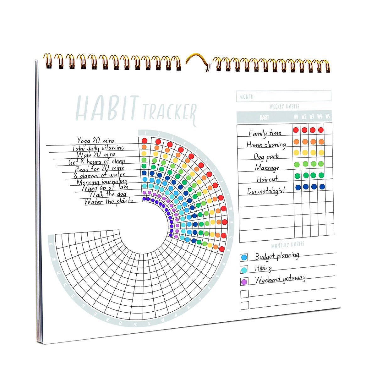 Lamare Habit Tracker Calendar - Inspirational Habit Journal with Spiral Binding - Daily Habit Tracker Journal and Goal Board - Motivational Goal Journal - Great Productivity Tool And Workout Calendar