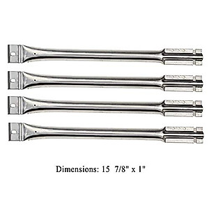 Replacement Parts Stainless Steel Burners,Heat Plates Tent Shield,Crossover Tubes Repair Kits for Charbroil 4 Burner 463268006, 463268007, 463248108, 463260707 Gas Grill Model