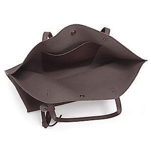 Dreubea Women's Soft Faux Leather Tote Shoulder Bag from, Big Capacity Tassel Handbag Coffee