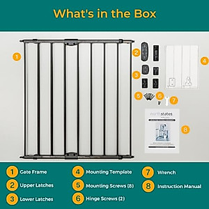 North States MyPet Windsor Walk Thru Pet Gate: 28.68" - 47.85" Wide Dog Gate. Hardware Mount, Dog Gates for the house, Cat Gate for Doorway. 31" Tall, Matte Bronze