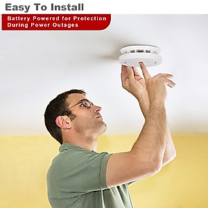 Smoke and Carbon Monoxide Detector Combo with 10 Year Battery, (Not Hardwired) Dual Sensor Smoke CO Combo Alarm with Silence Function, UL 217 & UL 2034 Standards, 2 Pack