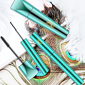 2pcs Mascara Lash 4D Mascara Waterproof Fiber Mascara Liquid Lash Mascara Thick Eyelash Long Lasting Smudge-Proof with 360 Degrees Spiral Brush (Black Set)