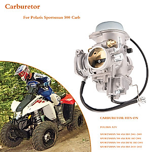 500 Carburetor Compatible with Polaris Sportsman 500 4X4 HO 2001-2005 & 2010-2012, Trail Boss 325 2000-2002, Scrambler 500 4x4 1997-2009 Replace part # 3131557 3131453