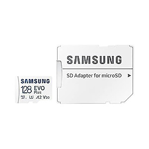 Samsung Evo Plus microSD SDXC U3 Class 10 A2 Memory Card 130MB/s with SD Adapter 2021 (128GB)
