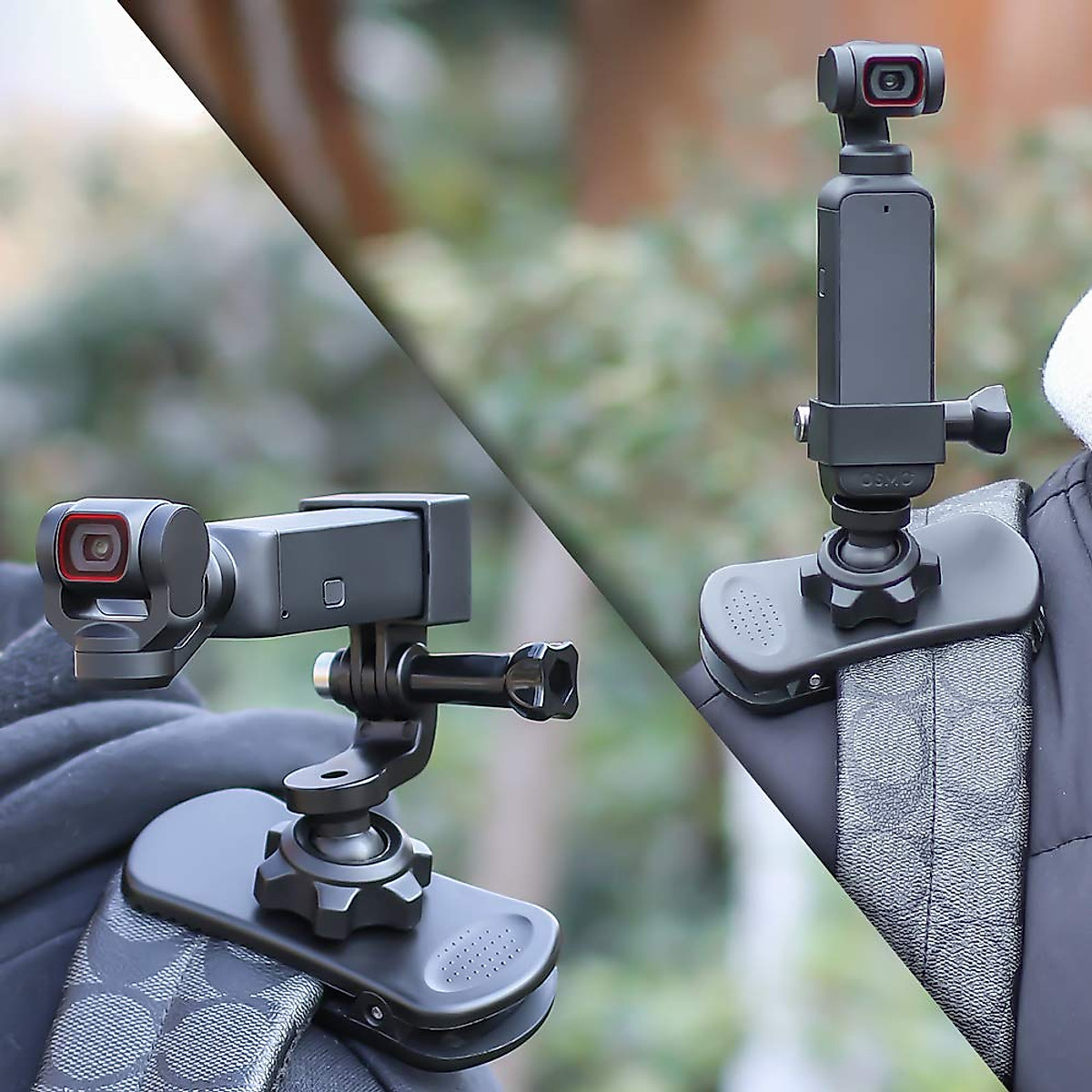 Osmo Pocket Backpack Quick Clip Mount,360 Degree Rotation Backpack Strap Knapsack Shoulder Mount with Extended Border Compatible with DJI Osmo Pocket,Osmo Pocket 2