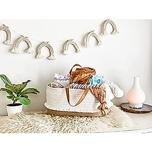 COASTFULLY YOURS Large Diaper Caddy, Portable Nursery and Car Storage Bin,Changing table diaper storage caddy with Removable dividers. Boho Nursery Decor. Gender Neutral Diaper storage