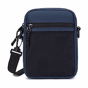 El-fmly Small Cross-body Sling Bags for Men Women, Mini Messenger Bag Shoulder Pouch for Daily Use (Navy Blue)