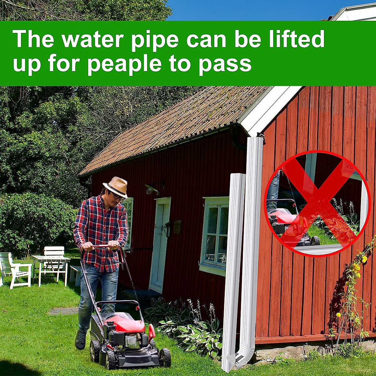 6pcs Gutter Extension Hinge, Stainless Steel Downspout Extension Hinge Zip Flip-Up Hinge Guttering Extension Can Easy DIY Installation on Any Size Rectangular or Square Downspout