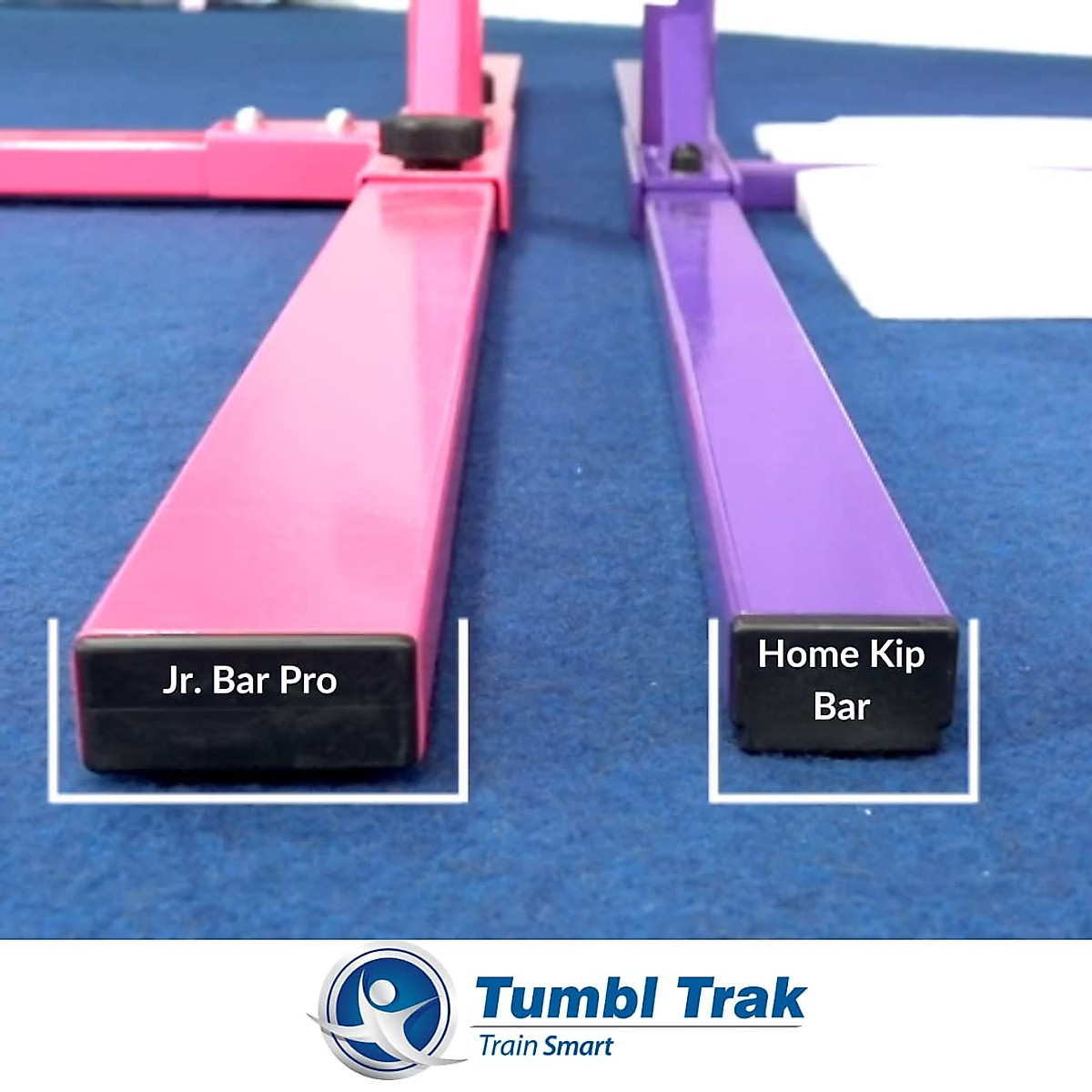 Tumbl Trak Jr. Bar PRO Adjustable Height Horizontal Gymnastics Kip Bar for The Gym for Home, Blue