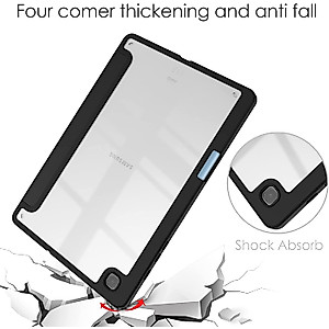 Compatible with Samsung Galaxy Tab S7/S8 11“ S6 Lite 10.4”2020/2022 Tablet Case Leather Tri-fold Ultra Thin Protective Cover (Color : Black, Size : for Tab A8 10.5)