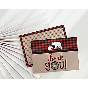Your Main Event Prints Lumberjack Baby Shower Thank You Cards, Boy Baby, Mama Bear Baby Shower Favor, Woodland Baby Shower, 20 Thank You Cards and Envelopes