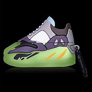 Jowhep Case for AirPod Pro 2019/Pro 2 Gen 2022 Cartoon Cute Silicone Cover with Keychain Fashion Funny Soft Skin for Air Pods Pro Girls Women Boys Kawaii Shell Fun Cases for AirPods Pro Luminous Shoes