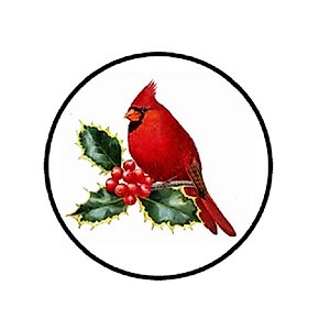 48 pcs Christmas Cardinal Sticker Stickers Envelope Seals Labels Round Tags, Stamps Sticker for Gift Cards, Envelopes, Boxes for Holiday, Birthday, Christmas
