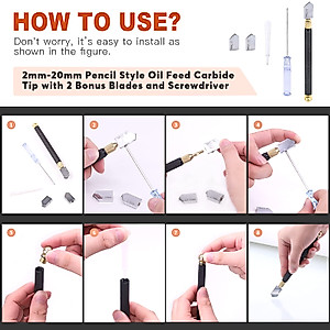 Tanstic 5Pcs 40cm/16inch Adjustable Circular Glass Cutter with Round Knob Handle and Suction Cup with Glass Running Plier and Glass Cutter for Glass Cutting