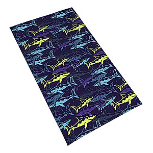 Shark Hand Face Towels Blue Microfiber Towels Soft Bath Towel Absorbent Hand Towels Multipurpose for Bathroom Hotel Gym and Spa Towel 15.7x27.5 Inch