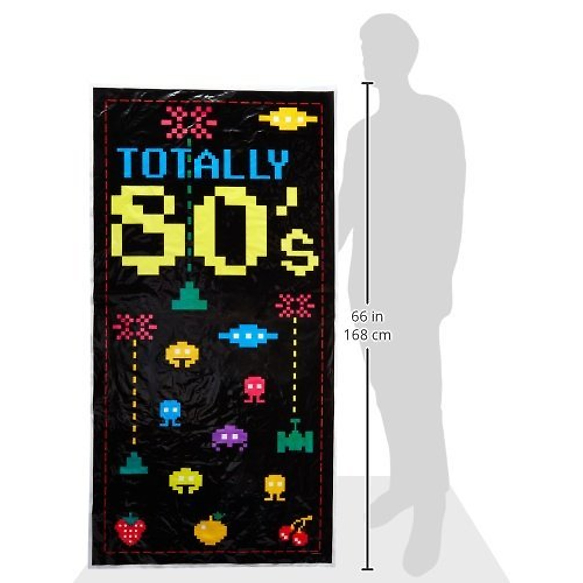 Totally 80's Door Cover Party Accessory (1 count) (1/Pkg)